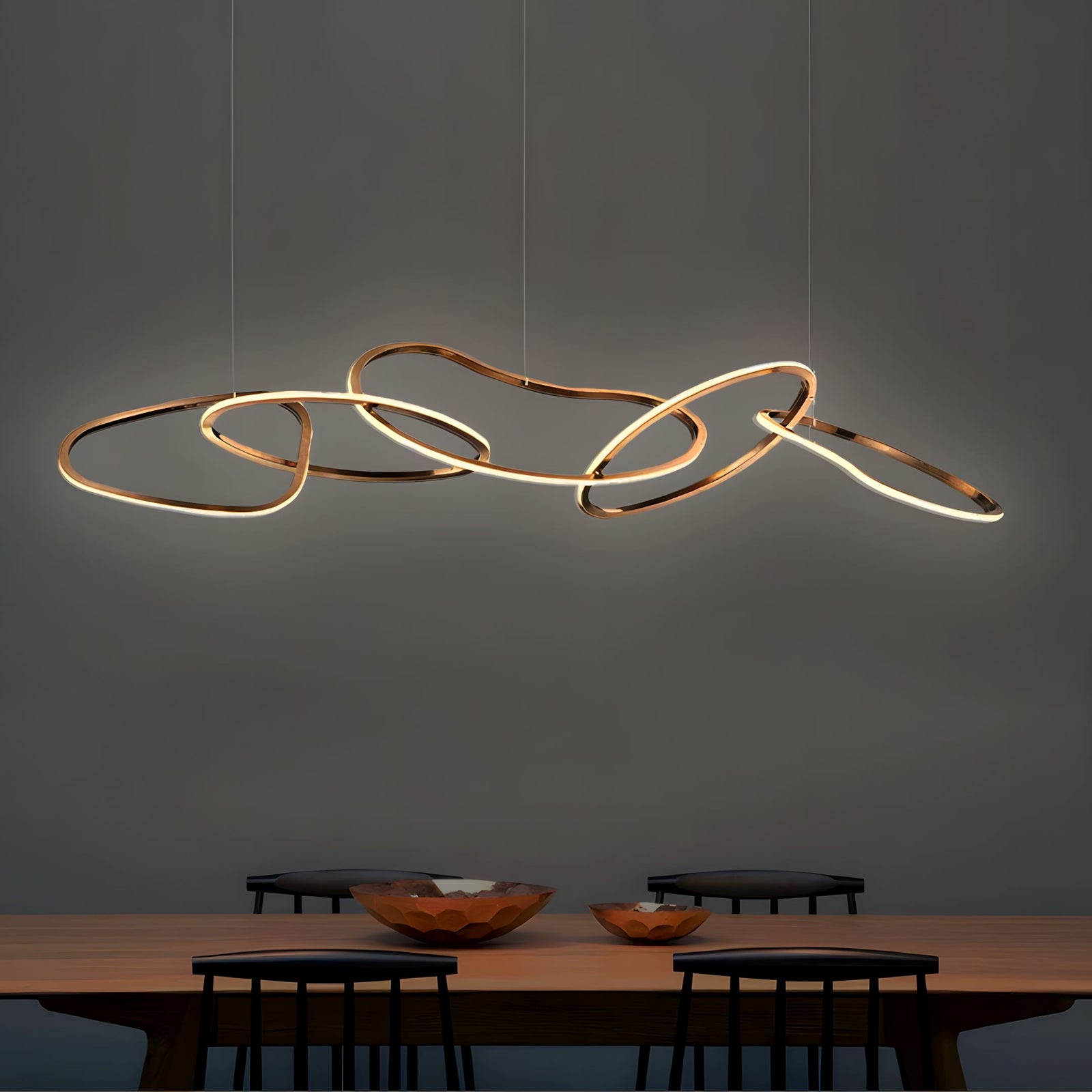 Solara Nordic Stainless Steel Minimalist Chandelier | ZENDUCE