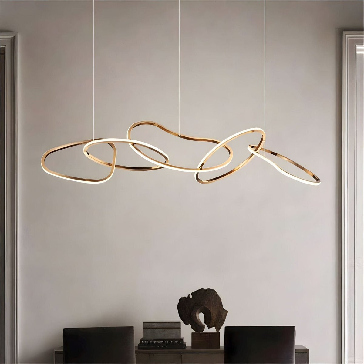 Solara Nordic Stainless Steel Minimalist Chandelier | ZENDUCE